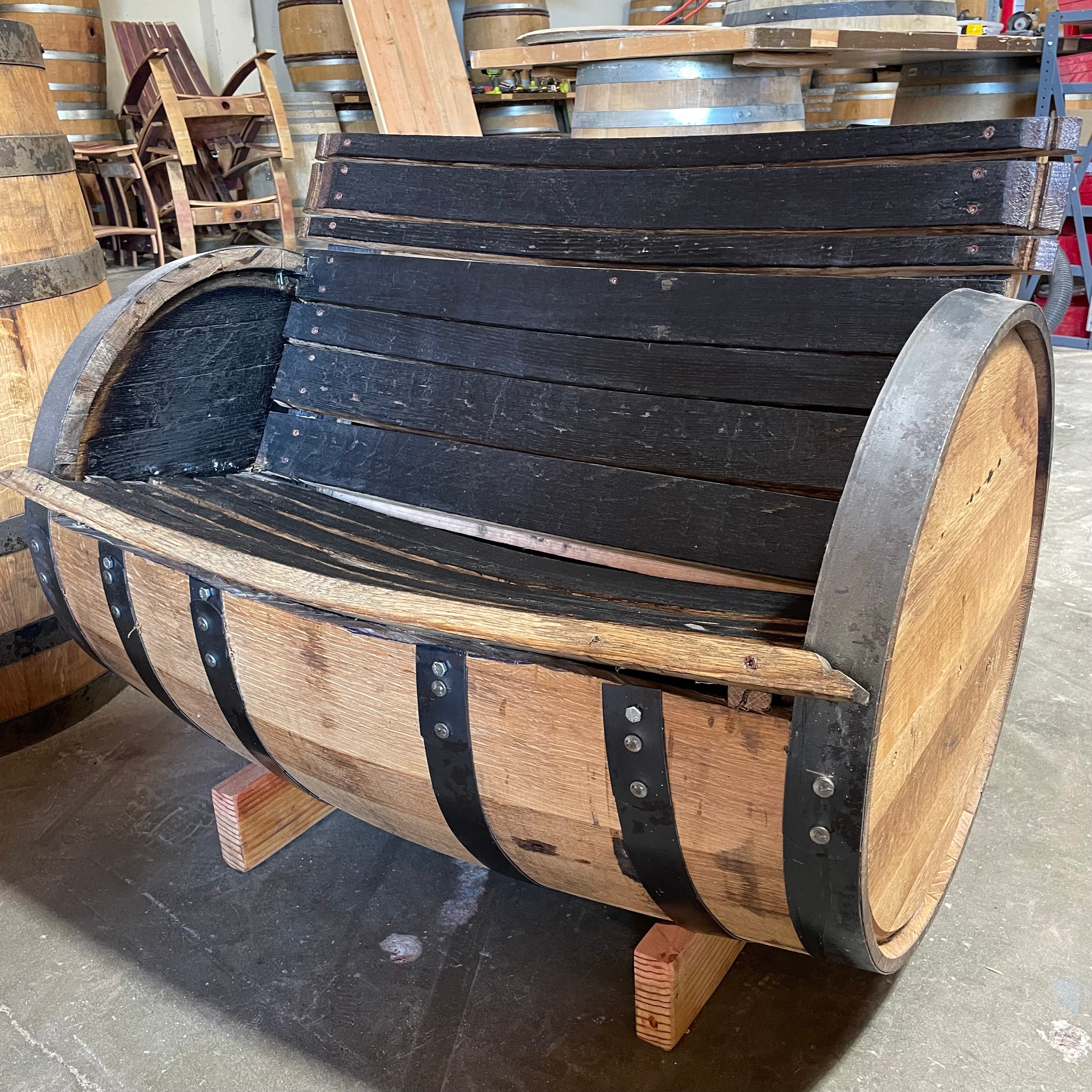 Wine Barrel Bucket Bench | Barrel Dreams Inc.