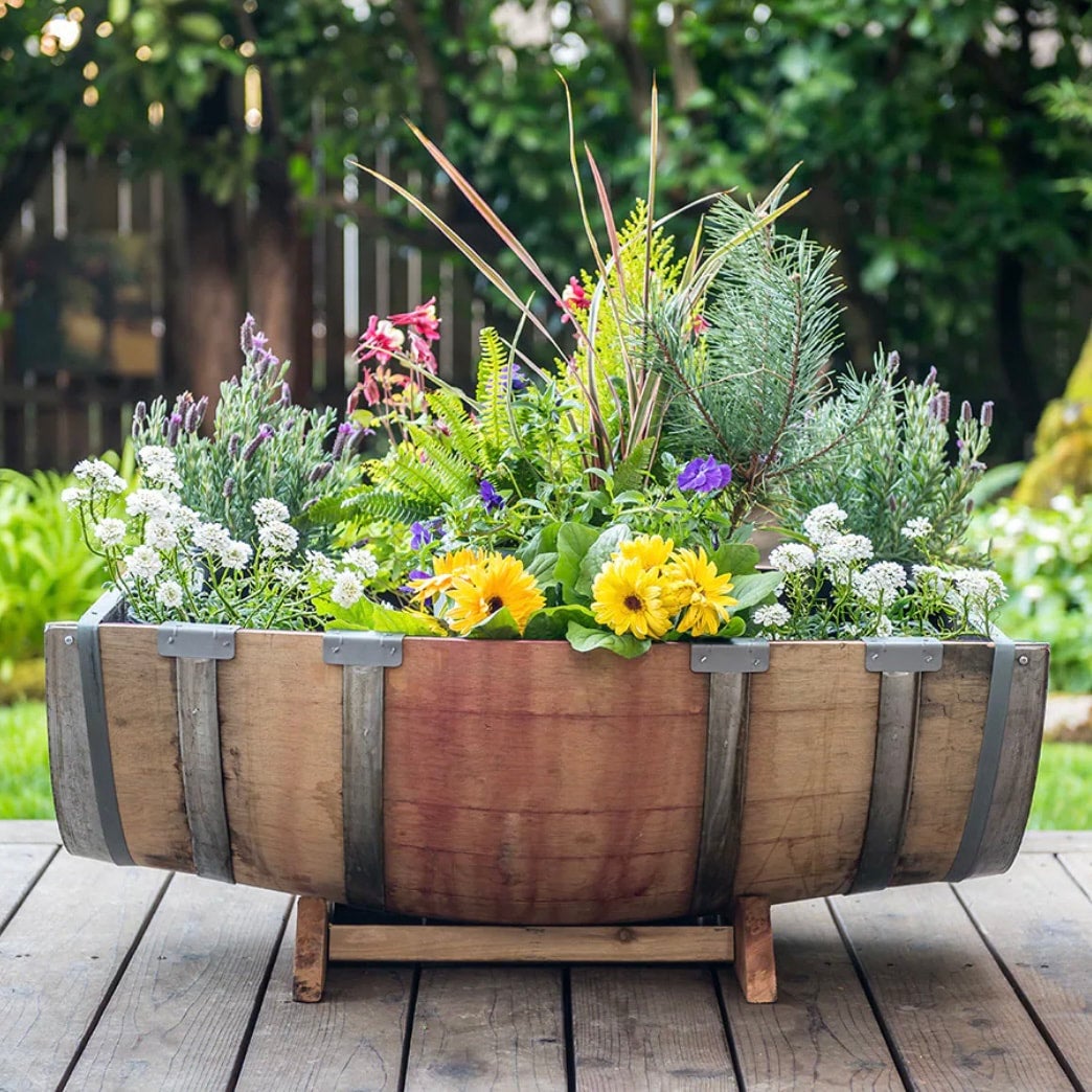 Wine Barrel Side Planter | Barrel Dreams Inc.