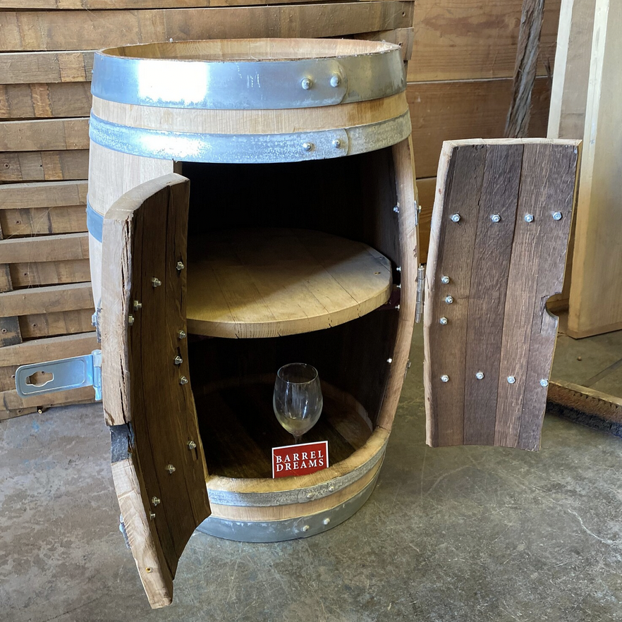 30 Gallon Wine Barrel Storage Cabinet | Barrel Dreams Inc.
