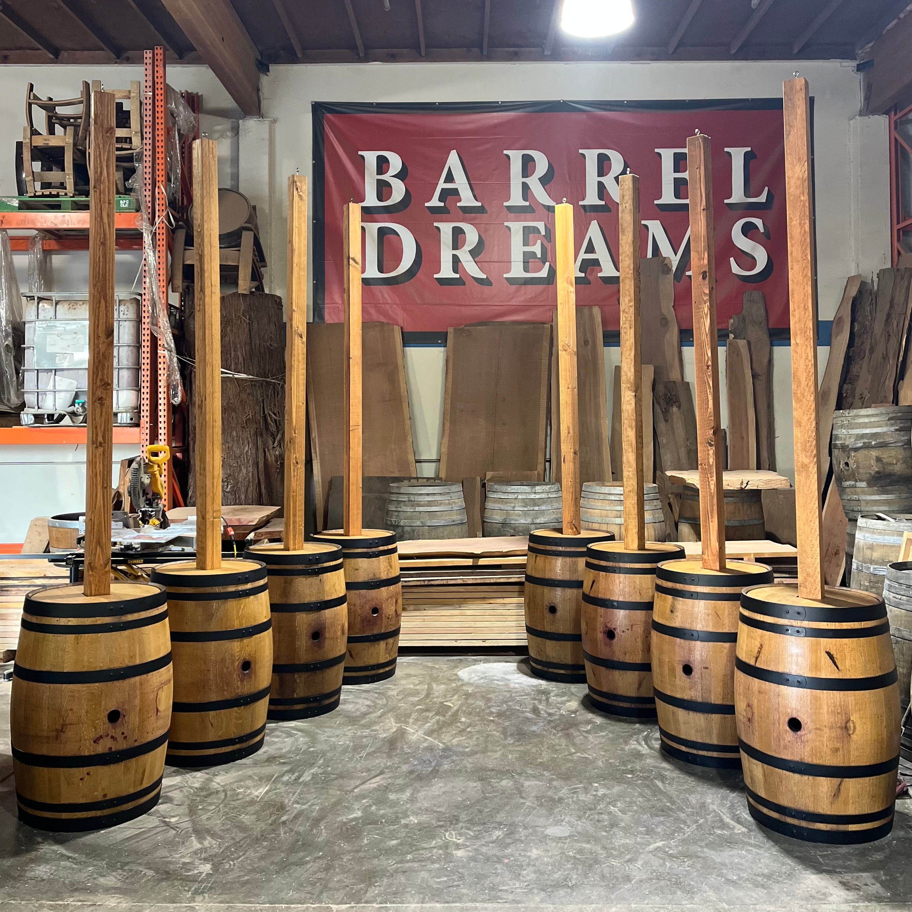 Wine Barrel Post Lighting | Barrel Dreams Inc.