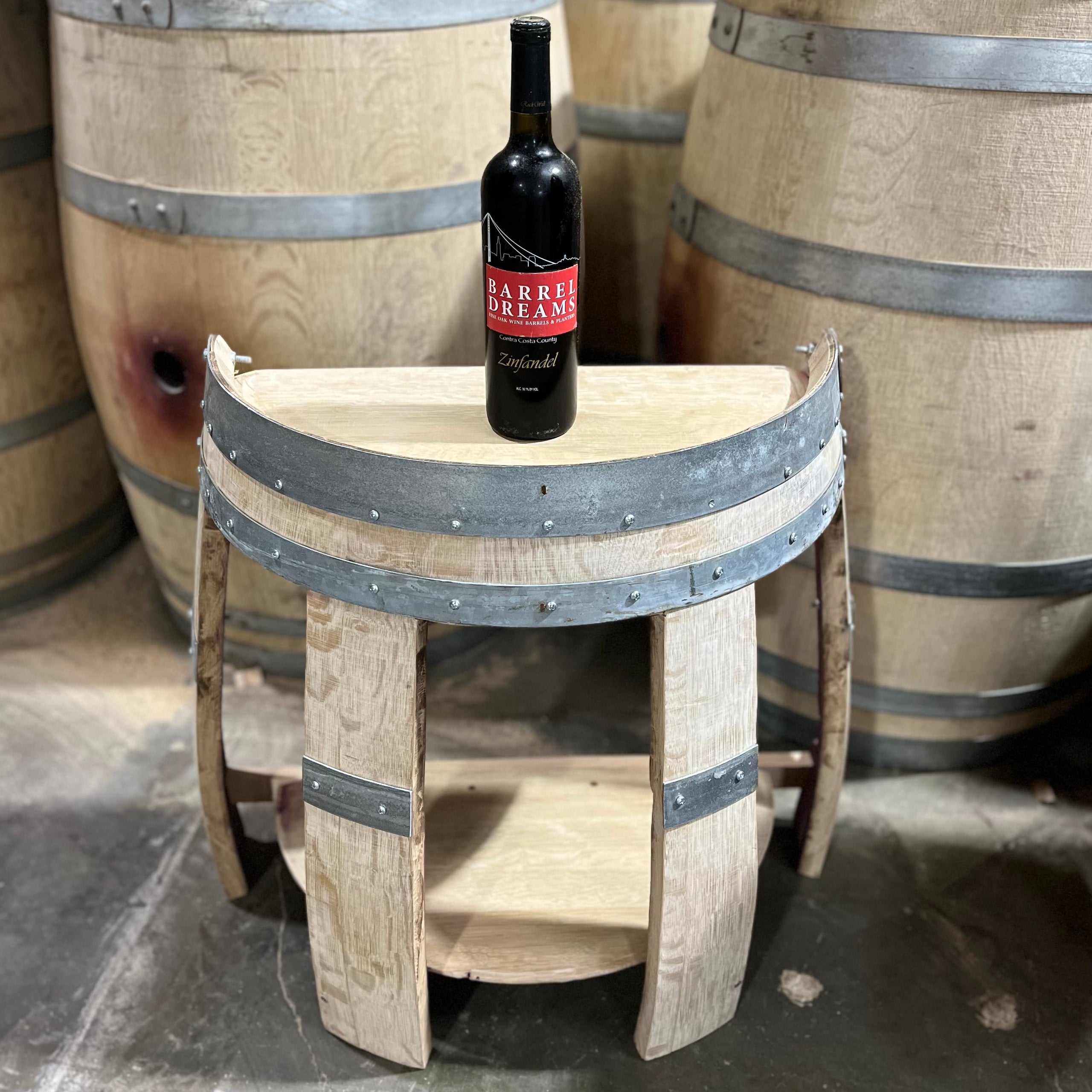 Half Double Ring Side Table | Barrel Dreams Inc.