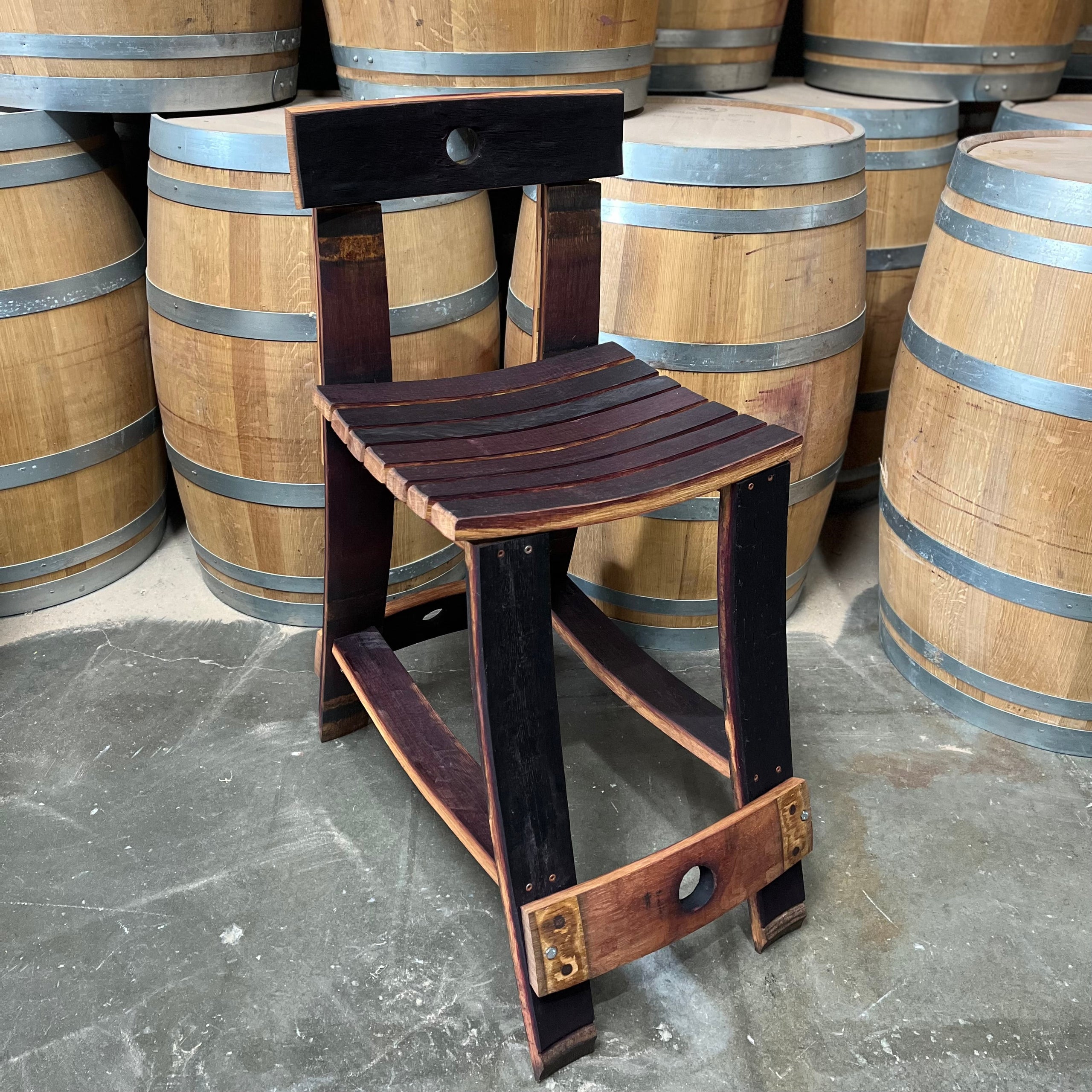 Wine barrel bar chairs store