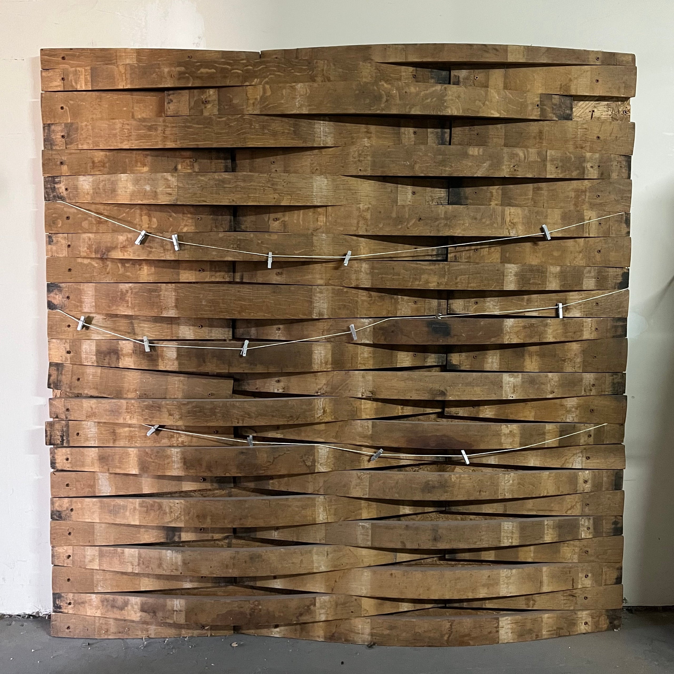 Wine Barrel Wall of Staves | Barrel Dreams Inc.