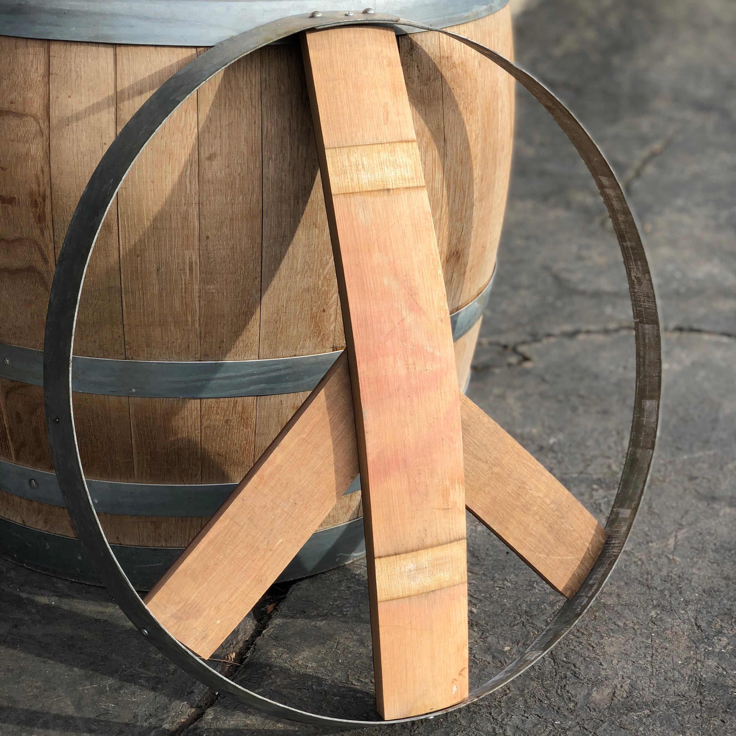 Wine Barrel Peace Sign | Barrel Dreams Inc.