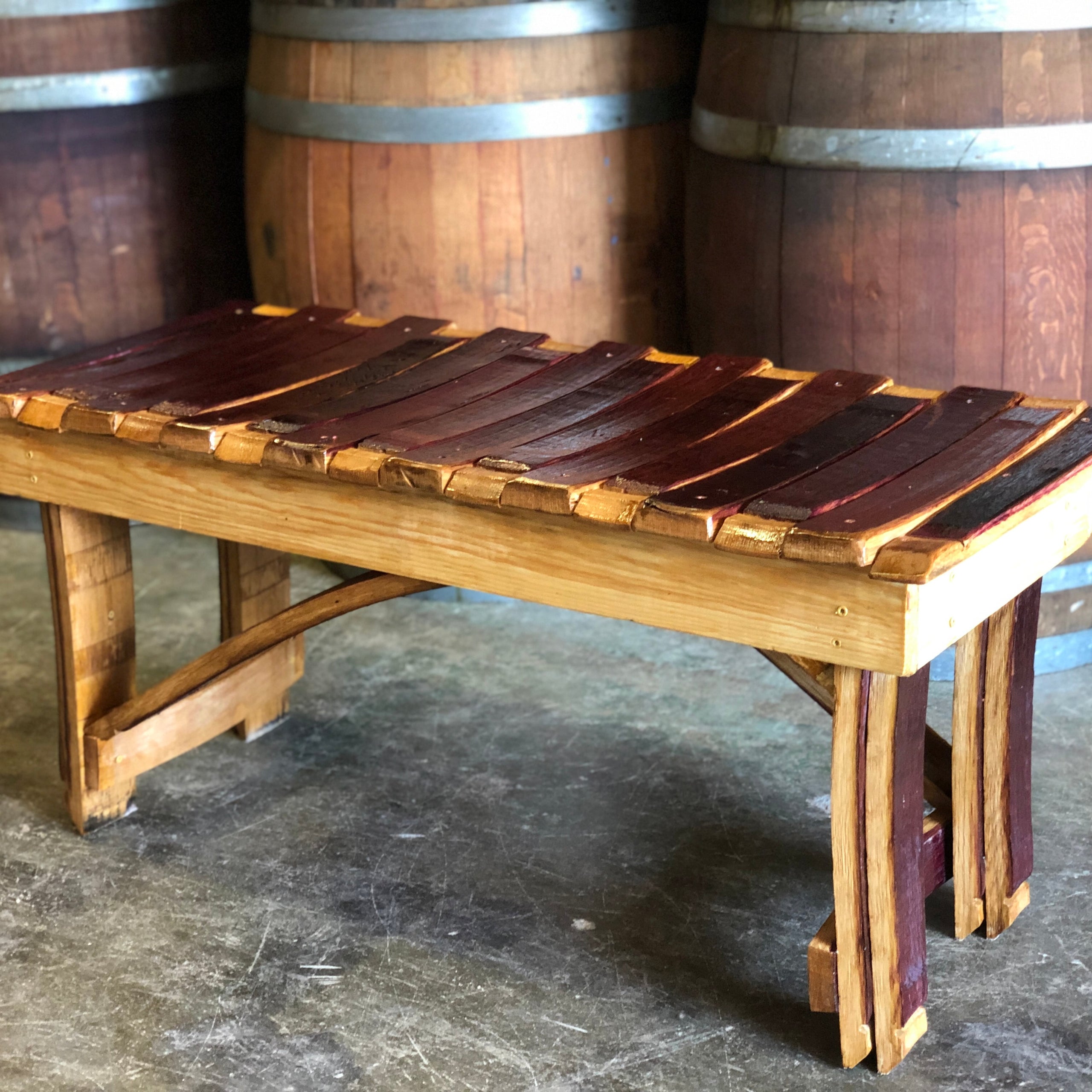 Wine Barrel Long Bench | Barrel Dreams Inc.