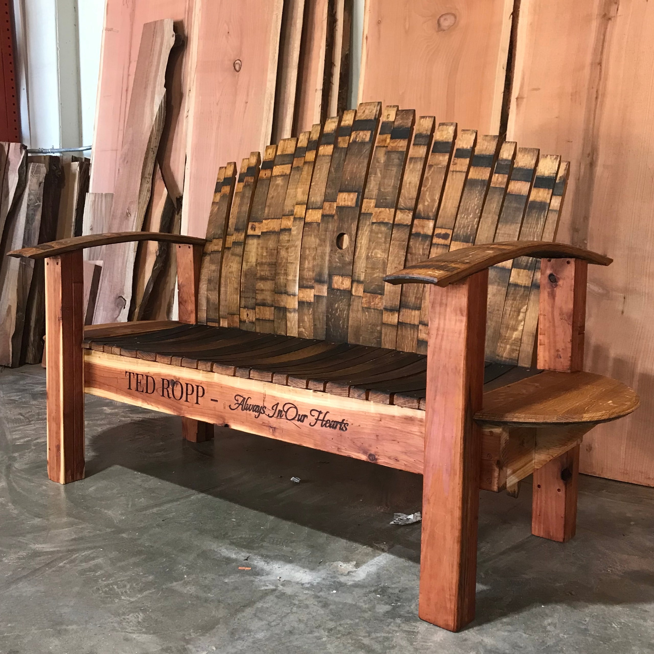 Wine Barrel Lovers Bench | Barrel Dreams Inc.